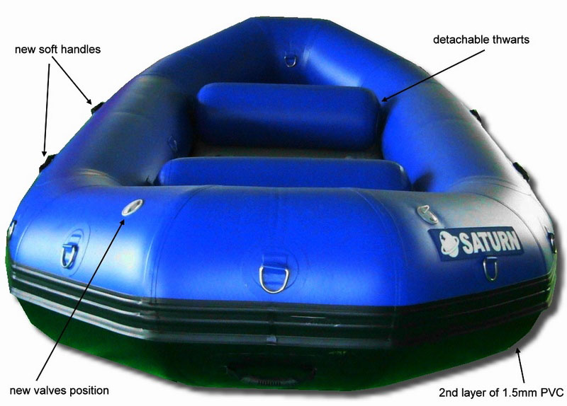 Saturn 13' inflatable rafts for class IV whitewater rafting on sale.