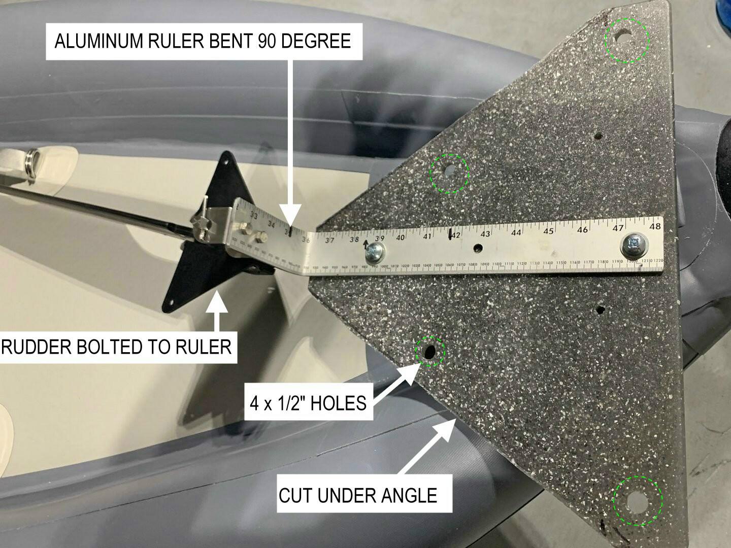 DIY rudder for inflatable kayaks