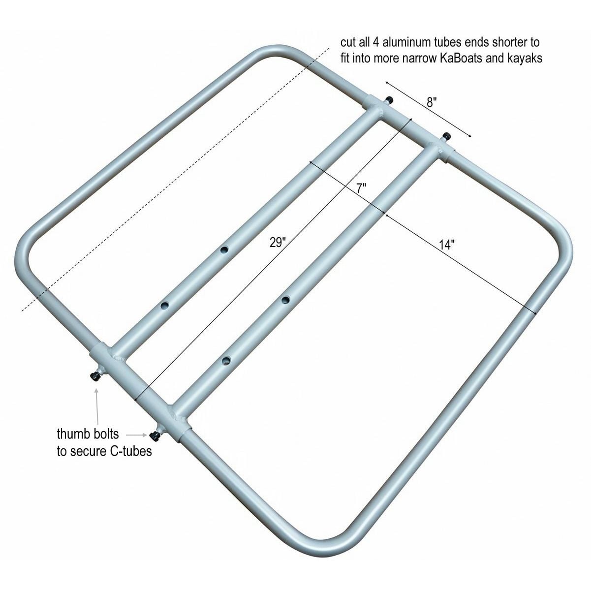 Aluminum Adjustable Seating Platform for inflatable boats, KaBoats, kayaks