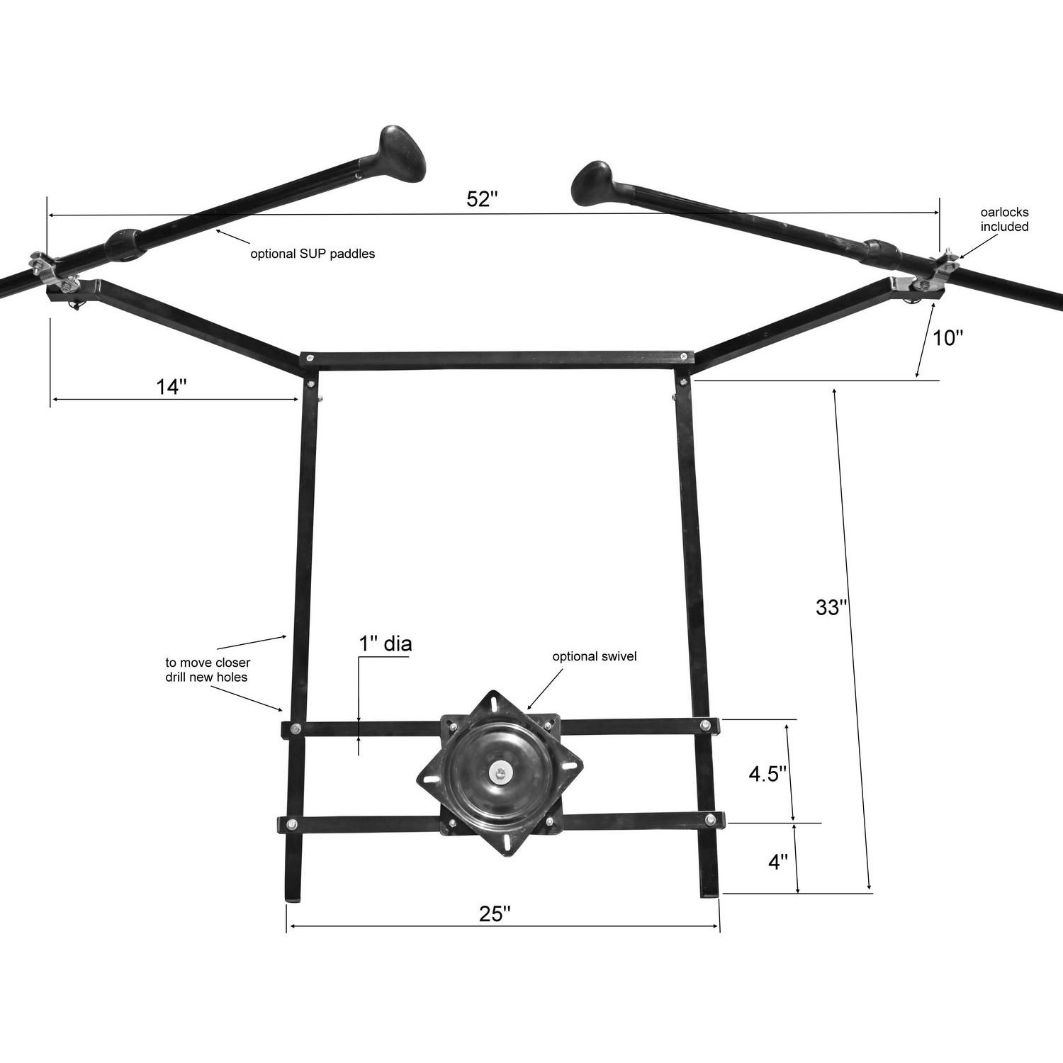 Aluminum Rowing Frame For SUP Paddle Board or Kayak